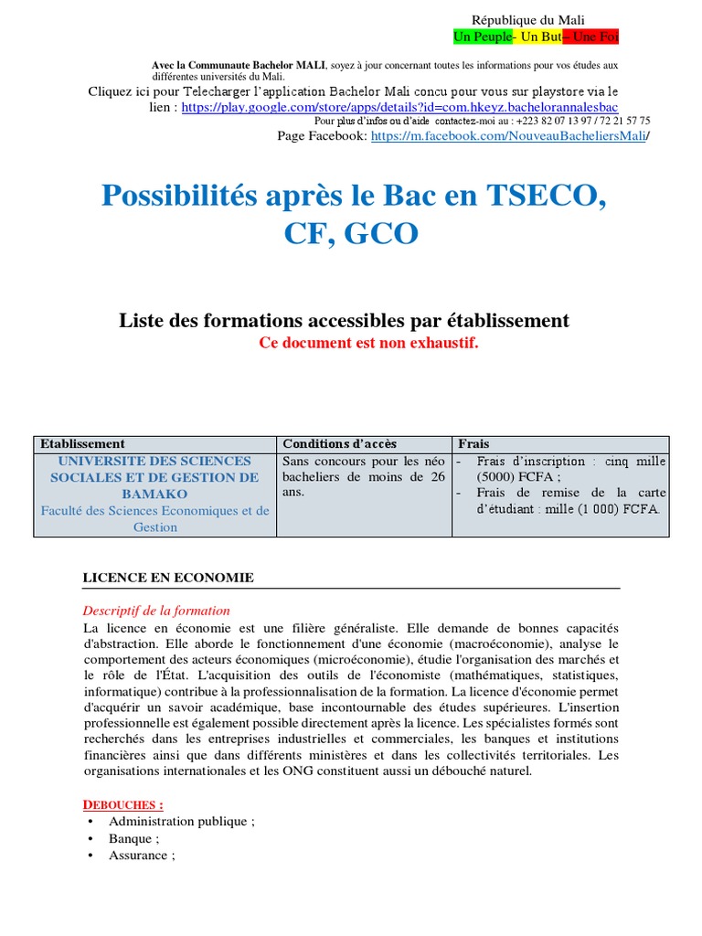 Tseco - CF - Gco - Guide - D'orientation Apres Le Bac | PDF | Audit | Banques