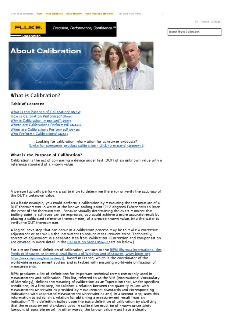 Learn About Calibration Basics - What Is Calibration - by Fluke | PDF | Calibration | Metrology