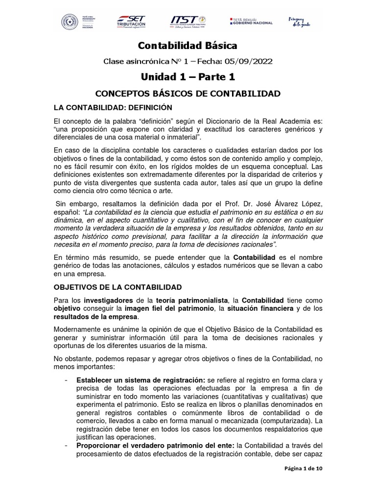 CB - Unidad 1 Parte 1 Conceptos Básicos de Contabilidad - 05-09-2022 | PDF | Contabilidad ...
