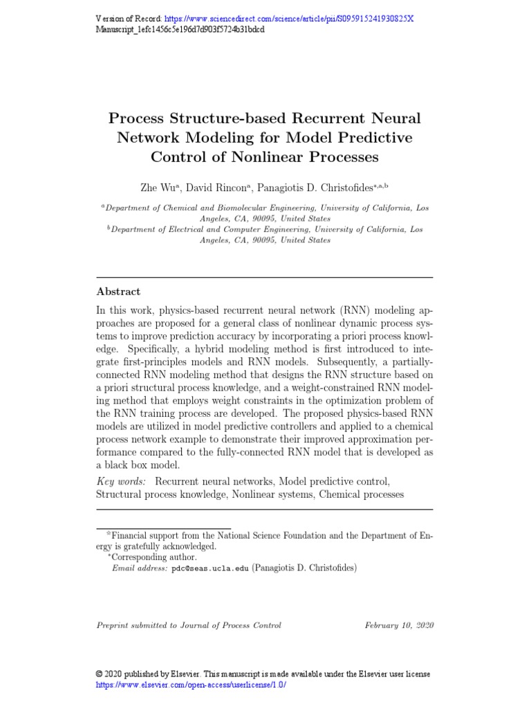 Recurrent Neural Network Modeling For Model Predictive Control | PDF ...