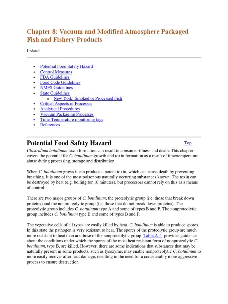 Chapter 8 Vacuum Modified Atmosphere | PDF | Shelf Life | Botulinum Toxin