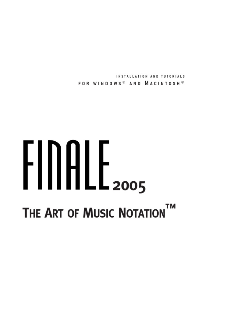 Finale 2005 Tutorial | PDF | Computer File | Installation (Computer Programs)
