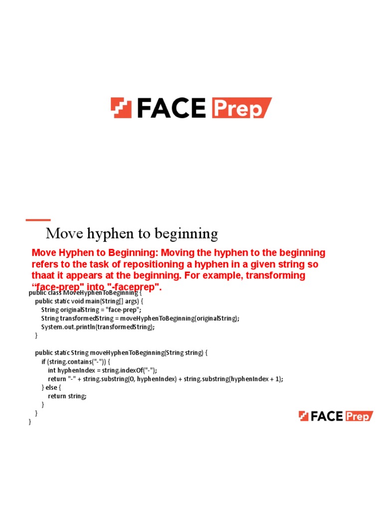 Hyphen To Beginning | PDF