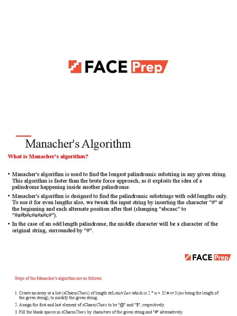 Manacher's Algorithm | PDF | Computer Science | Mathematical Logic