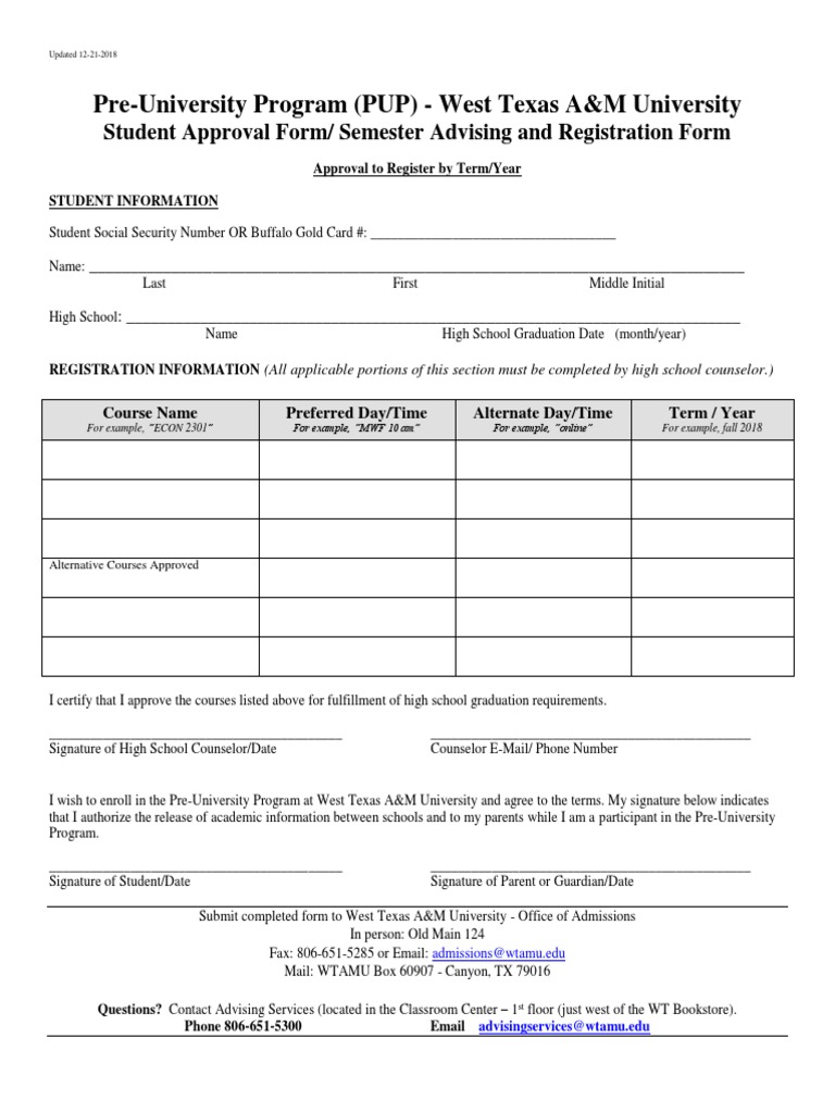 PUP Student Approval Form | PDF