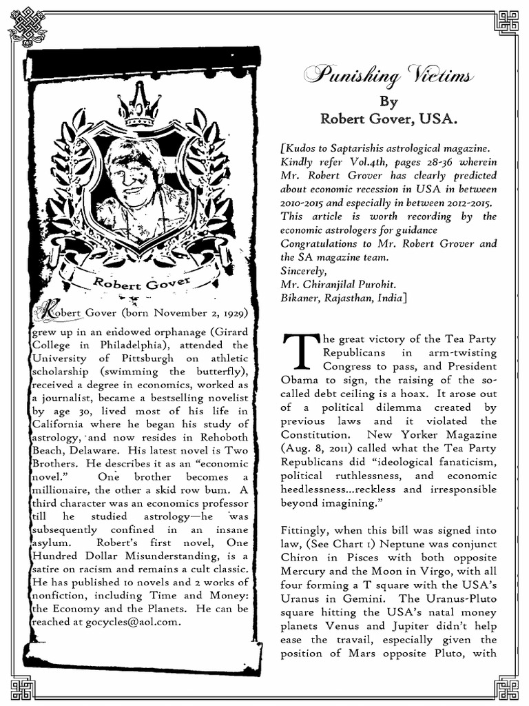 Robert Gover: Novelist and Astrologer Insights | PDF | Planets In ...