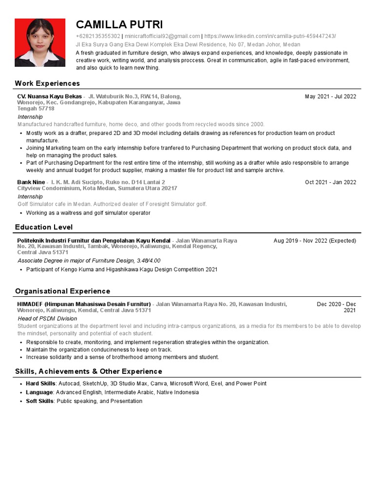 Camilla Putri-Resume (3) (1) - Compressed | PDF
