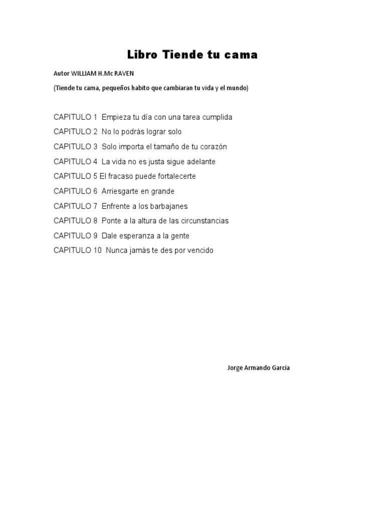 Libro Tiende Tu Cama | PDF