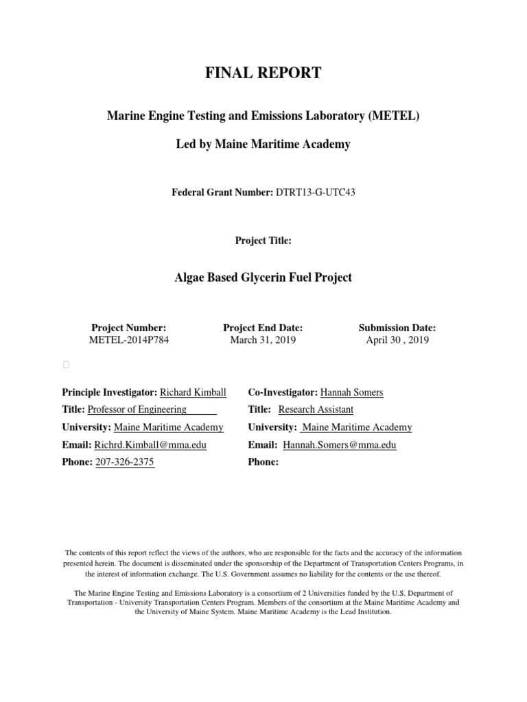 Algae Project Final Report | PDF