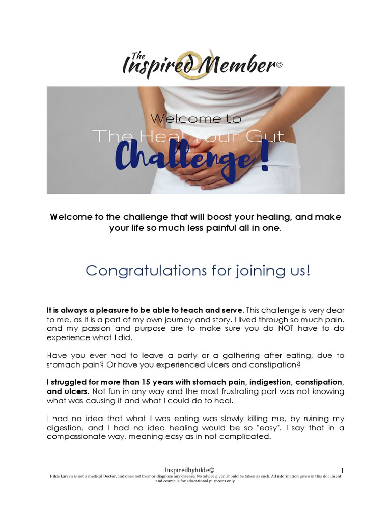 Heal Your Gut Challenge | PDF | Gastrointestinal Tract | Digestion