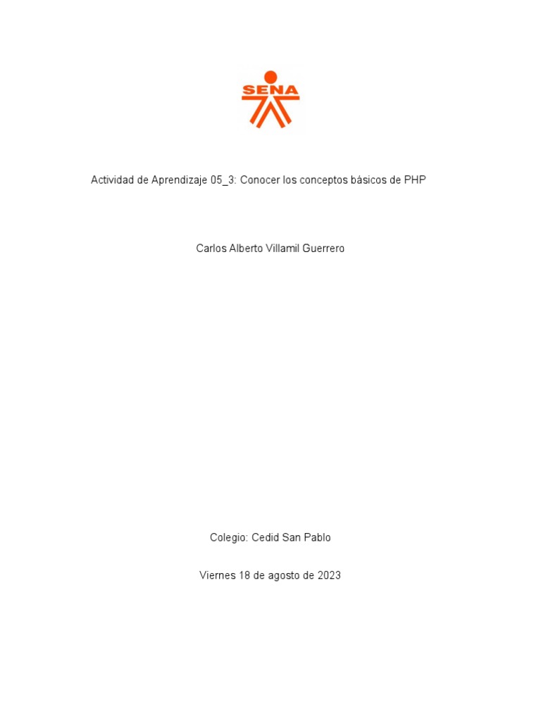 05 4 TALLER Conceptos de PHP | PDF