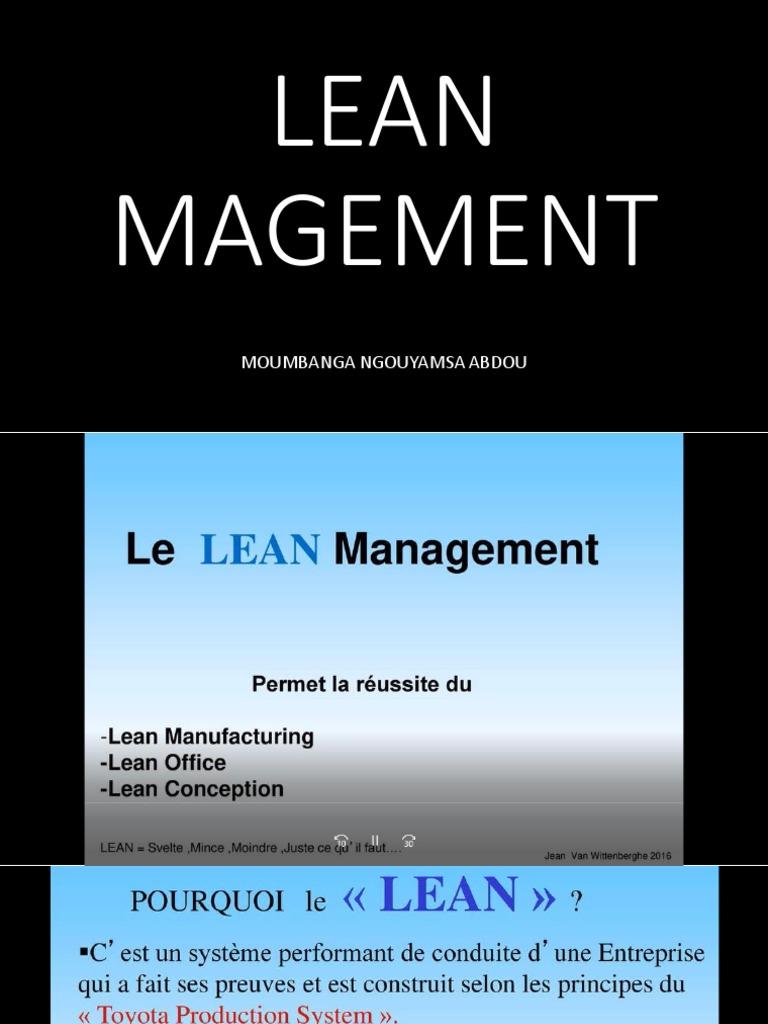 Presentation Sur Le Lean Management - Abdou Moumbanga | PDF