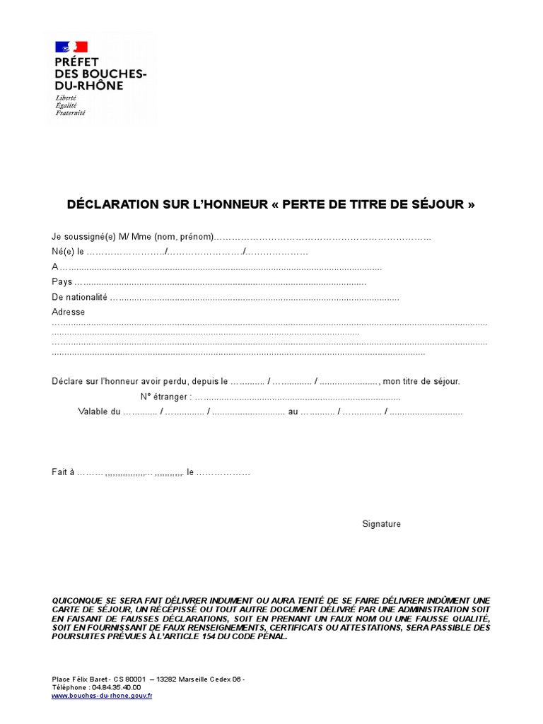 Déclaration Perte | PDF