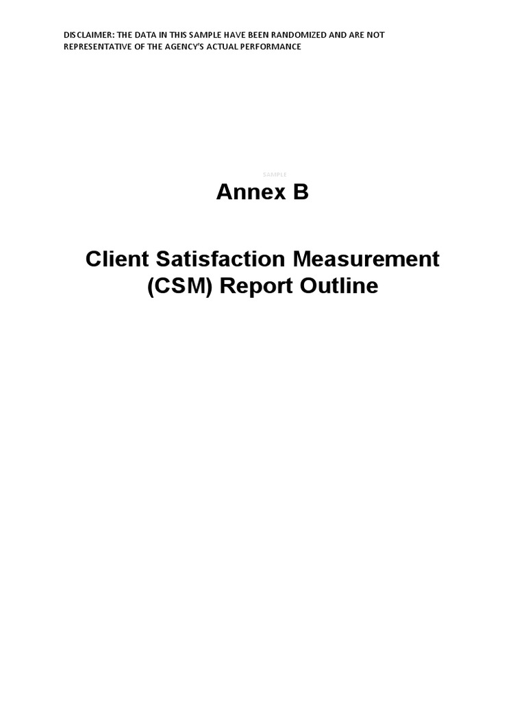 Annex B. CSM Report Outline and Sample Report v2 1 | PDF | Survey Methodology | Sampling ...