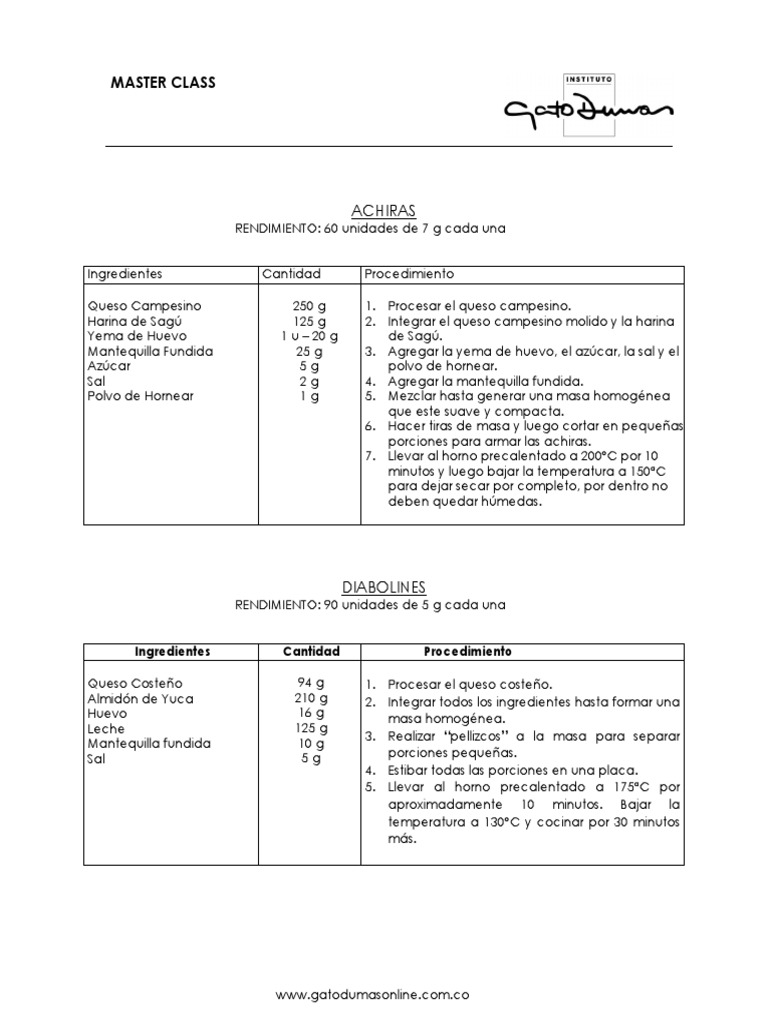 Achiras Diabolines y Rosquitas | PDF | Queso | Huevo como alimento