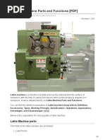 Lathe Machine and Its Operations | PDF | Woodworking | Metalworking