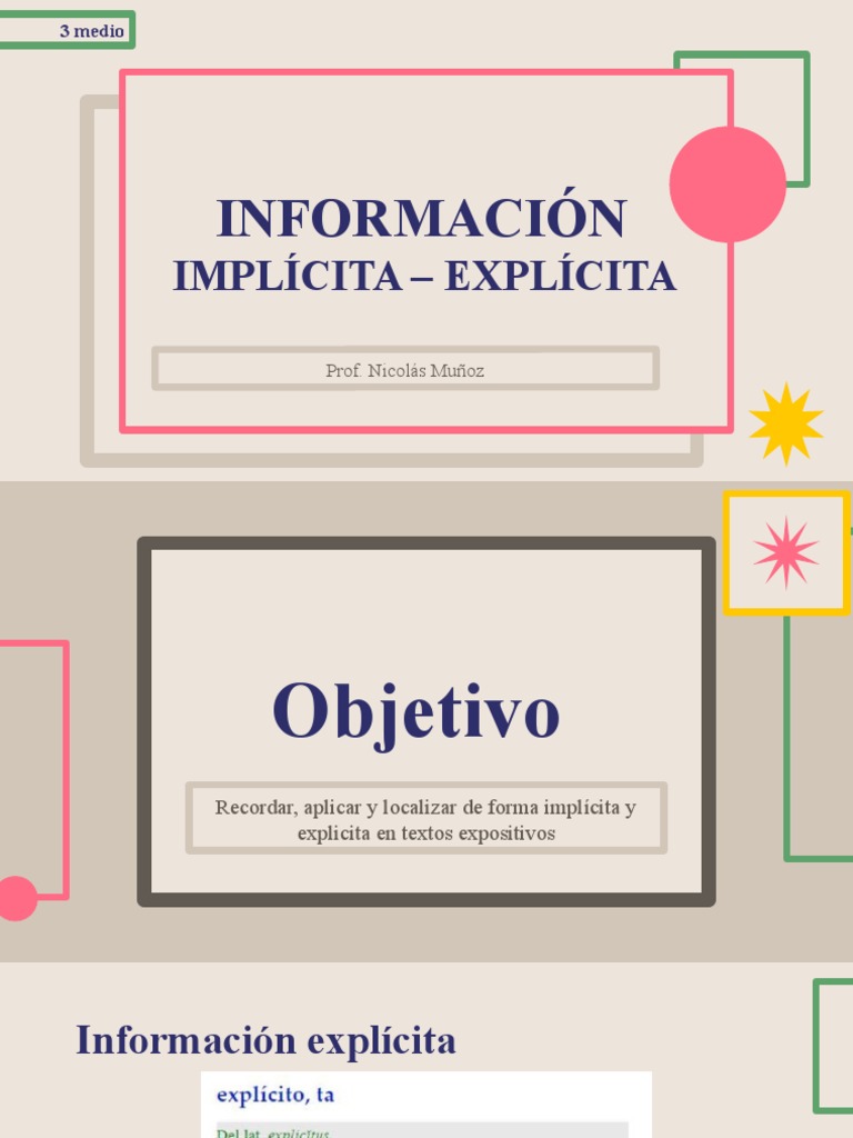 Información Implícita y Explícita en Textos | PDF