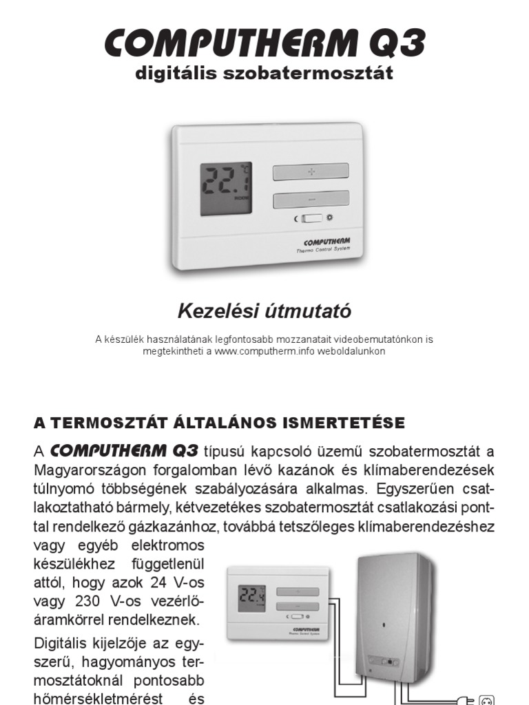 COMPUTHERM - Q3 - Termosztát HU - Manual - 2020 | PDF