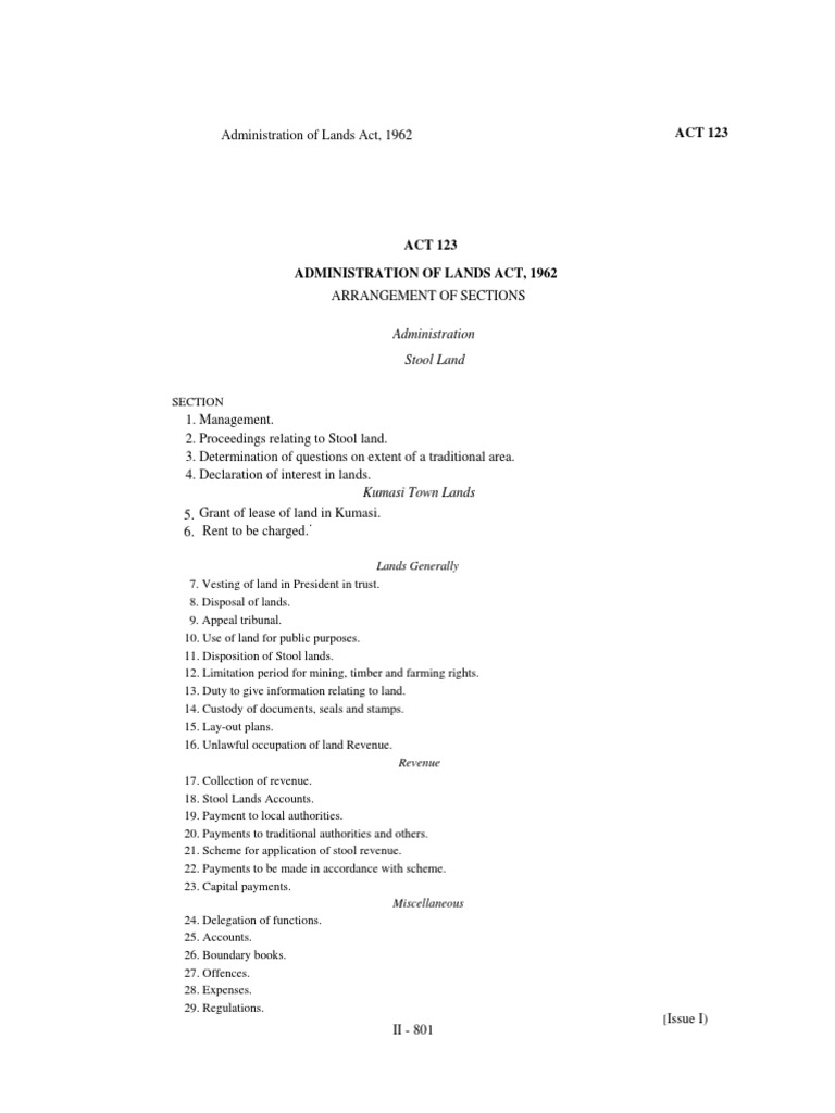 Administration of Lands Act, 1962 | PDF | Lease | Judge