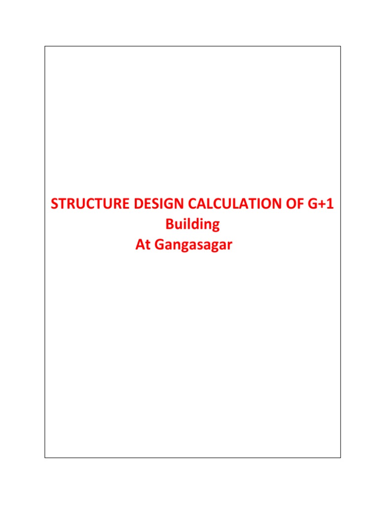 STRUCTURE Design Calculation of G+1 | PDF | Structural Load | Wall