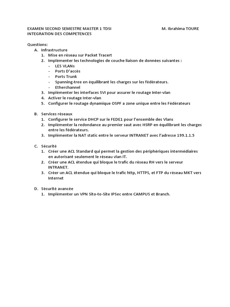 Integration Des Competences Tdsi | PDF | Ordinateurs