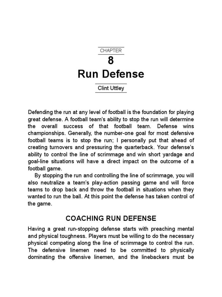 Canadian Football Run Defense Strategies | PDF | Team Sports | Gridiron ...