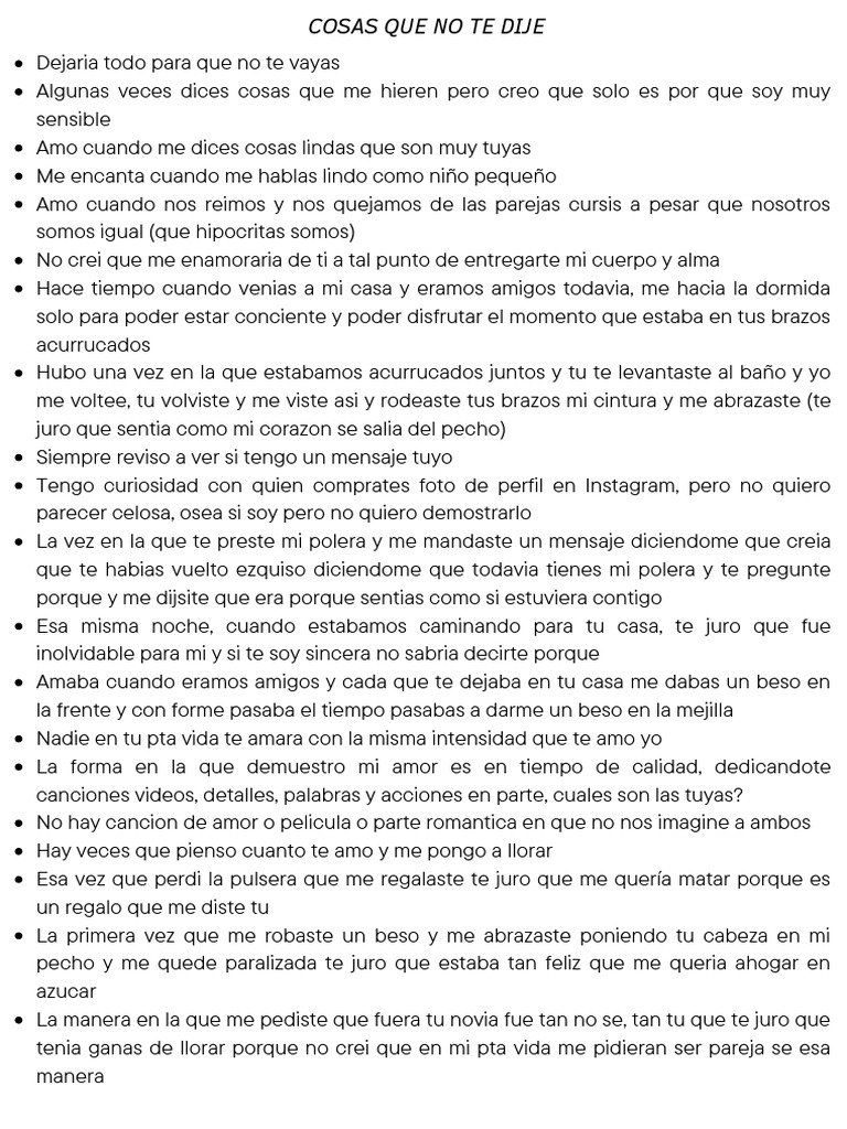 Cosas Que No Te Dije | PDF