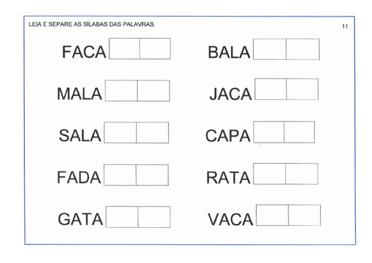ABACADA - Palavras - Nível 2A-12 | PDF