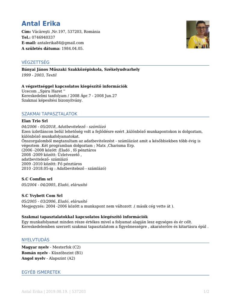 Workaniahu CV 3093088 Hu | PDF