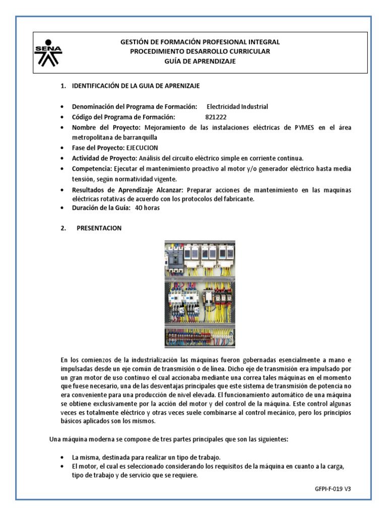 Guia de Aprendizaje Controles Electricos Basicos | PDF | Ingenieria Eléctrica | Transformador