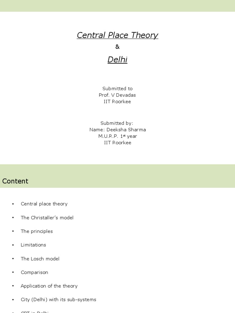 Central Place Theory | PDF
