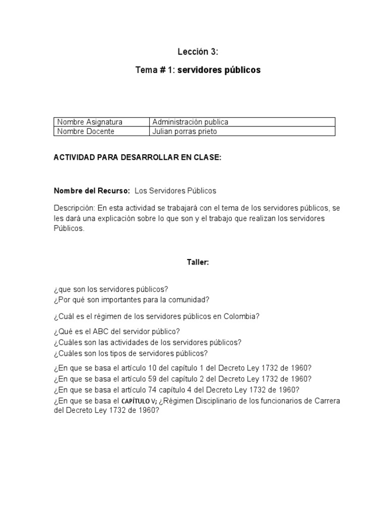 Leccion 3 Tema 1los Servidores Publicos | PDF