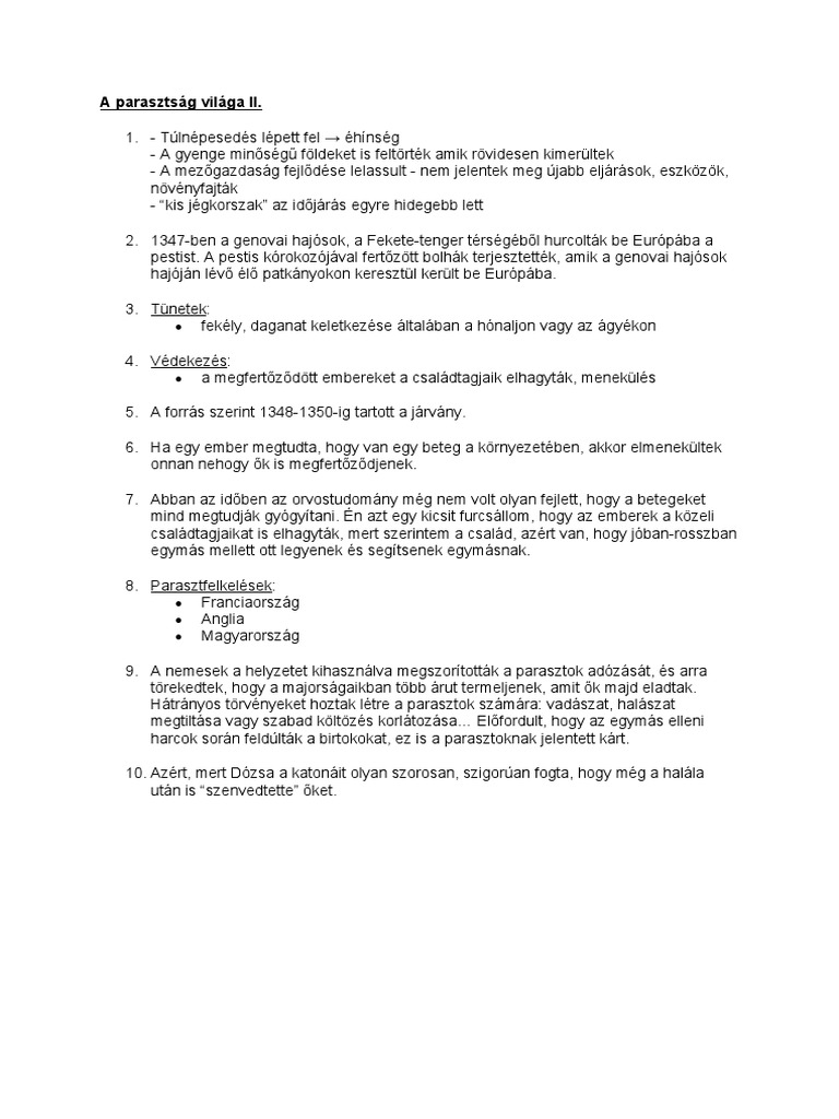 A Parsztság Világa | PDF