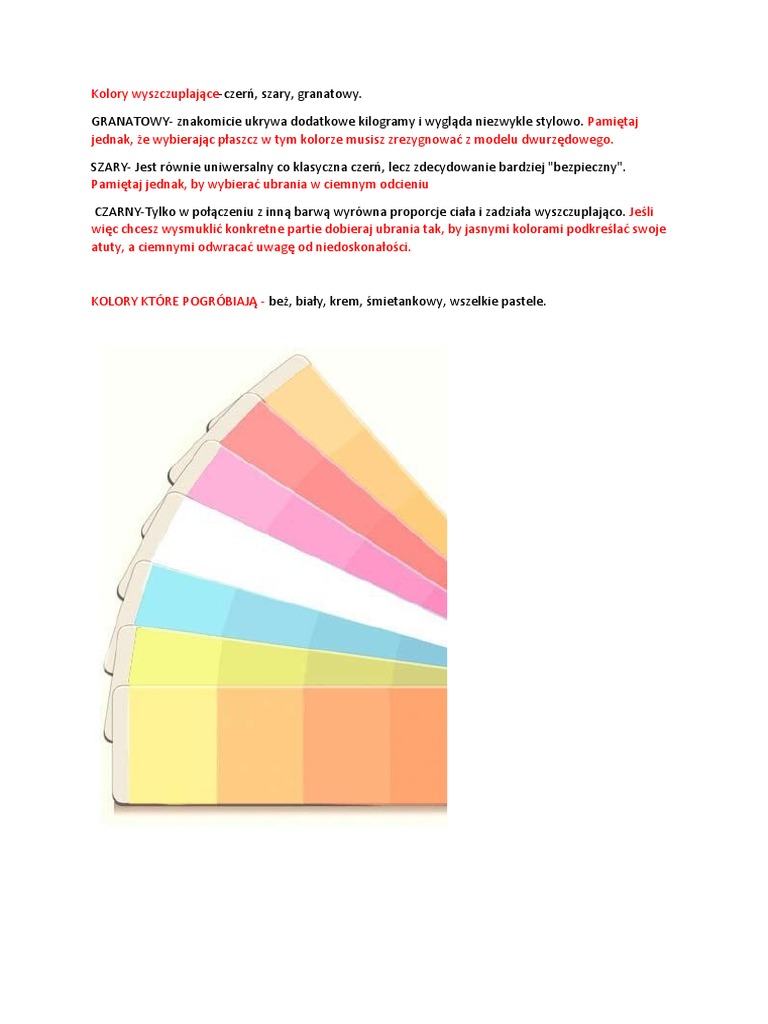Kolory wyszczuplające | PDF