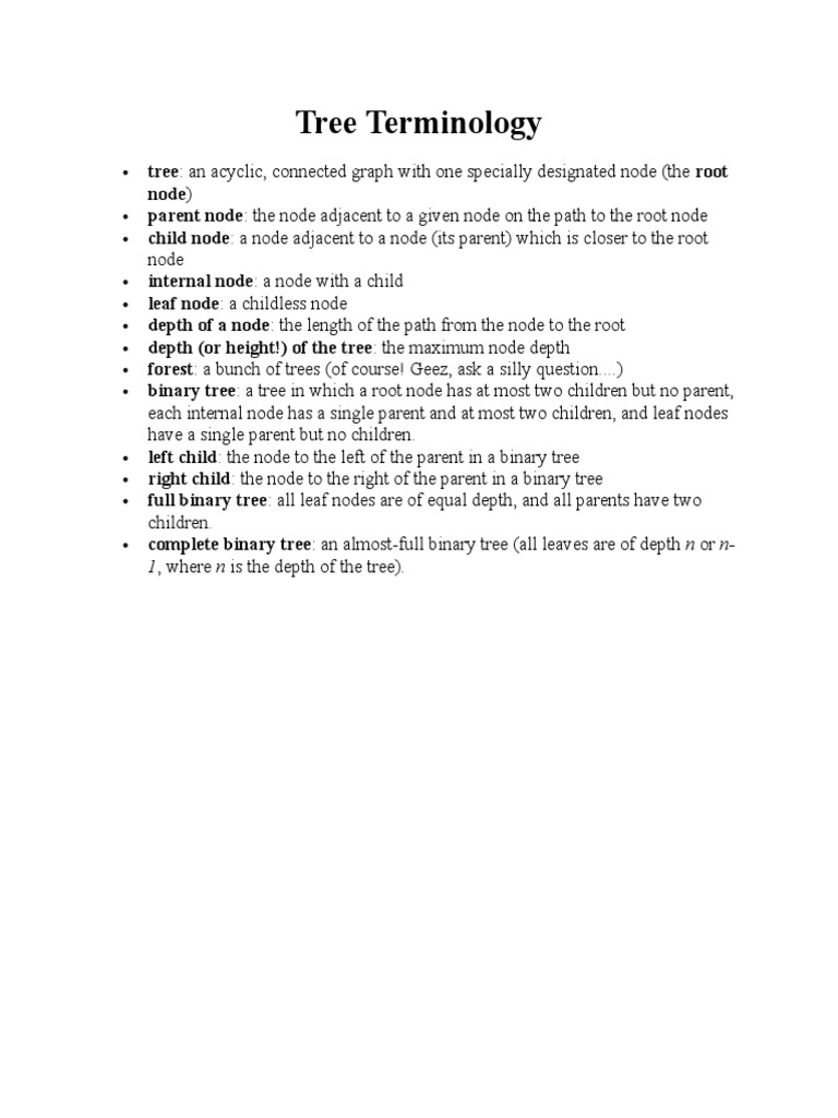 Tree Terminology | PDF