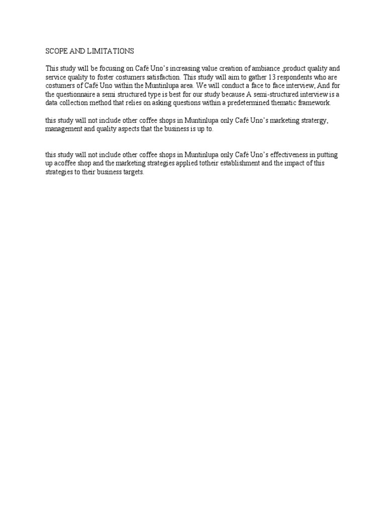 Scope and Limitations | PDF