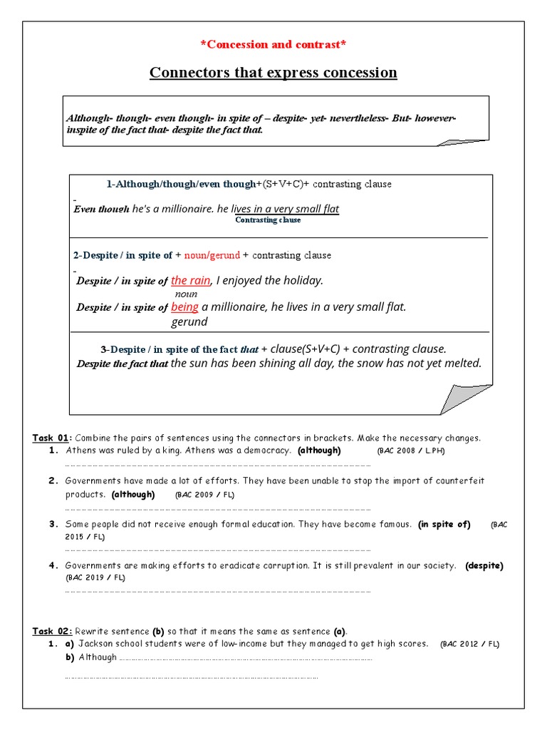 Expressing Concession | PDF | Linguistics | Grammar