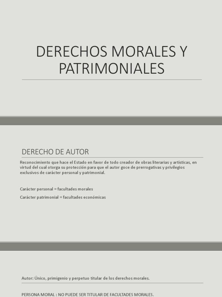 Clase 3 Derechos Morales y Patrimoniales | PDF | Dominio publico