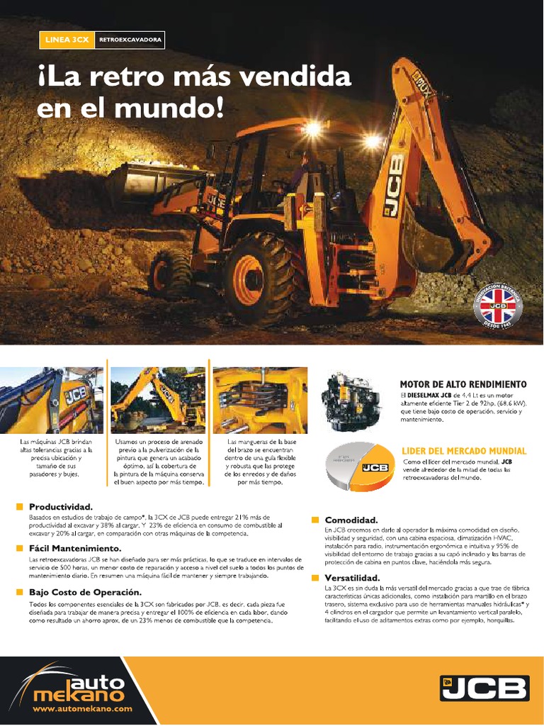 JCB 3CX Ficha Tecnica | PDF