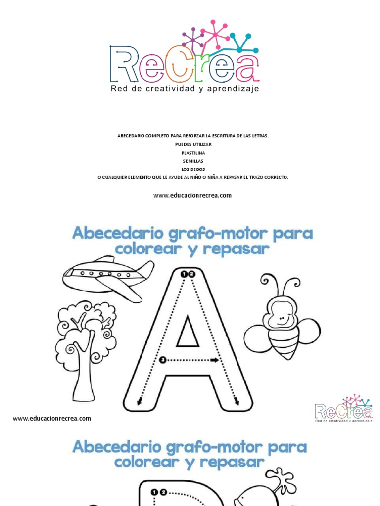 Abecedario para Repasar El Trazo Correcto | PDF