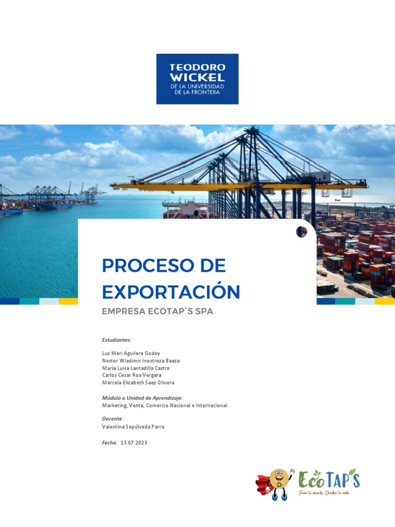 Informe Proceso Exportacion Ecotaps Spa | PDF | Exportaciones | Arancel