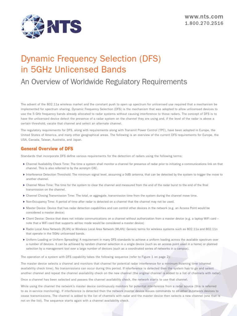 Dynamic Frequency Selection and The 5GHz Unlicensed Band | PDF | Radio Spectrum | Radar