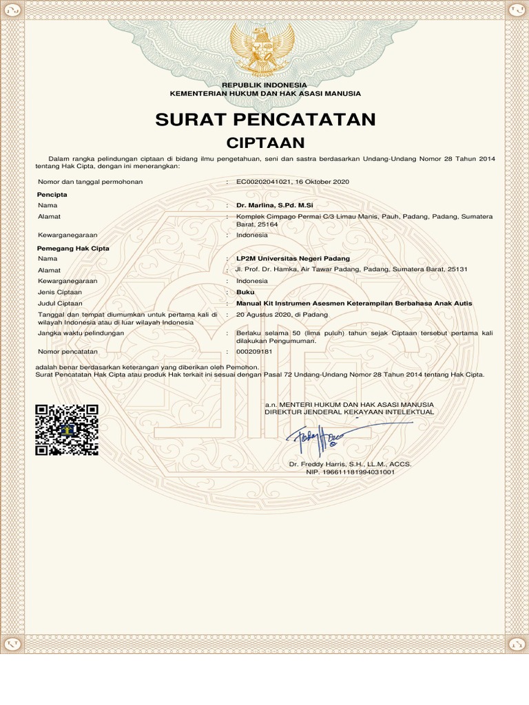 2020 HKI Manual Kit Instrumen Asesmen Keterampilan Berbahasa Anak Autis ...