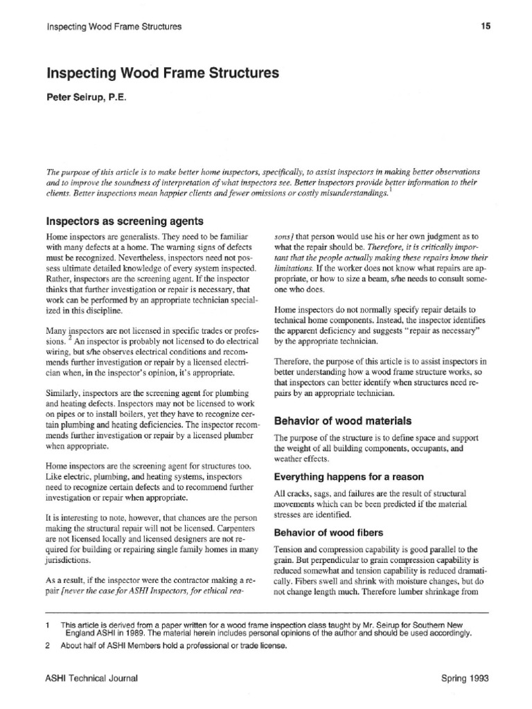 Inspecting Wood Structures | PDF