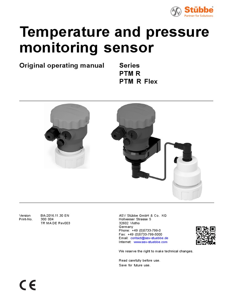 Pressure, Temp. Sensor PTM-R - BA - 300004 - EN | PDF | Safety | Hazards