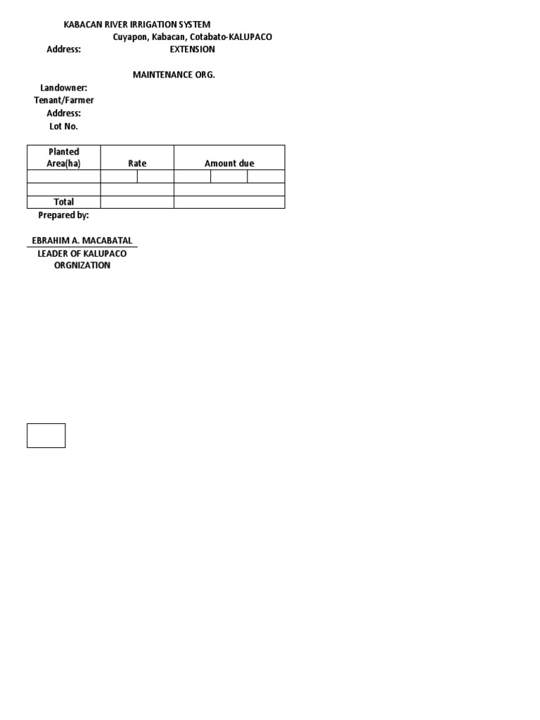 Kabacan River Irrigation System | PDF