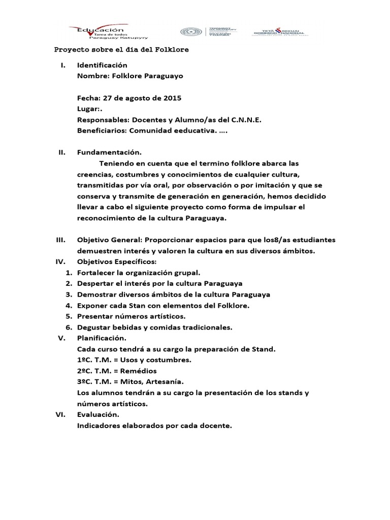 Proyecto Folklore | PDF
