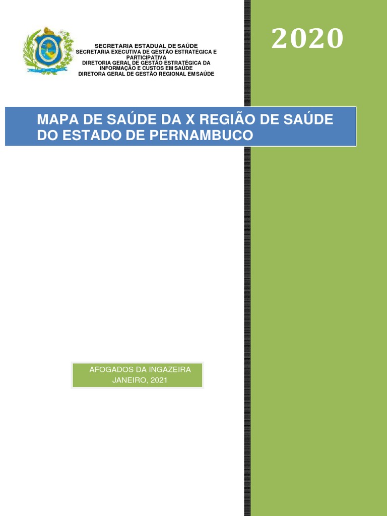 Mapa de Saude 2020 X Regiao de Saude | PDF | Qualidade da água