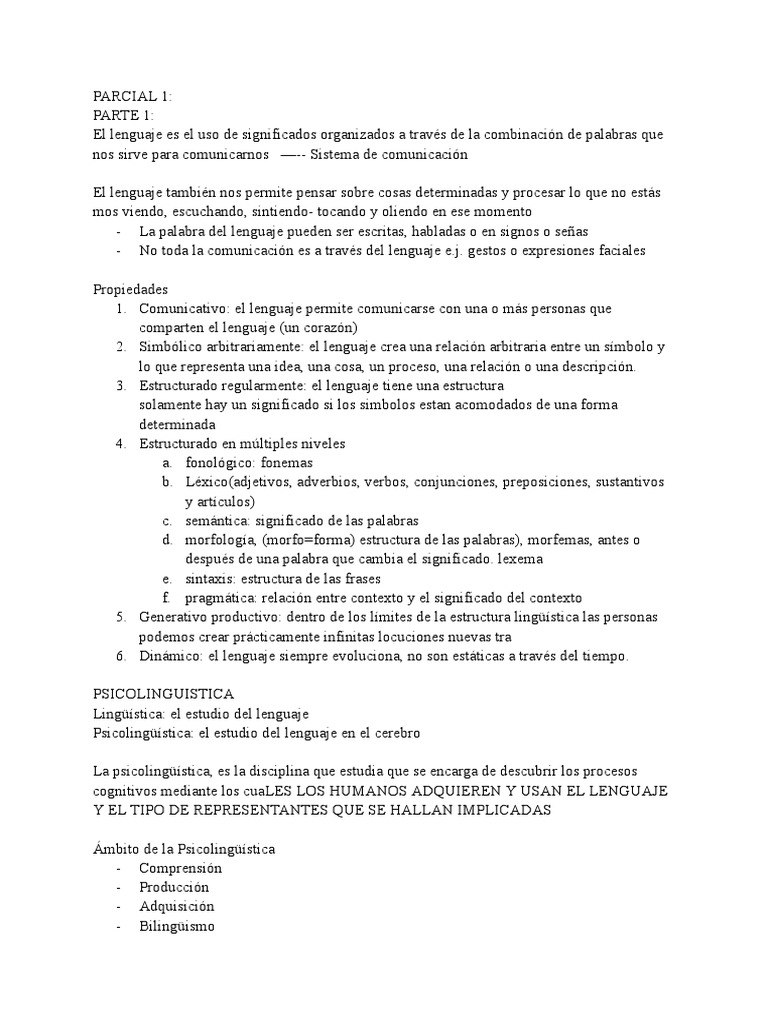 Notas De Psic De Lenguaje Y Pensamiento Descargar Gratis Pdf