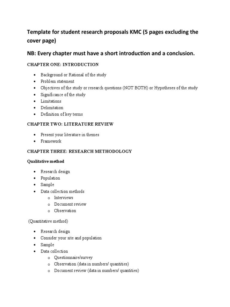 Template For Student Research Proposal | PDF